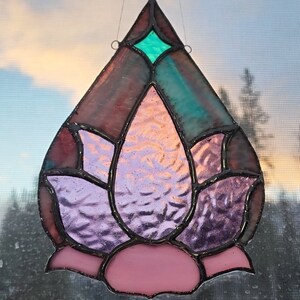 Lotus Teardrop Stained Glass Pattern - Etsy
