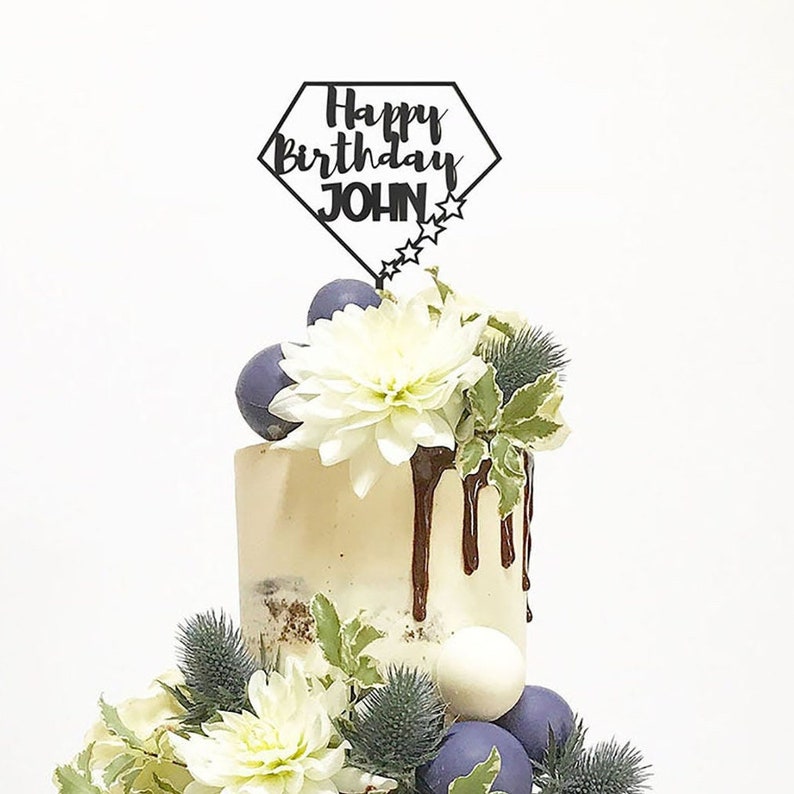 Birthday Cake Topper Personalized Birthday Name Cake Topper - Etsy