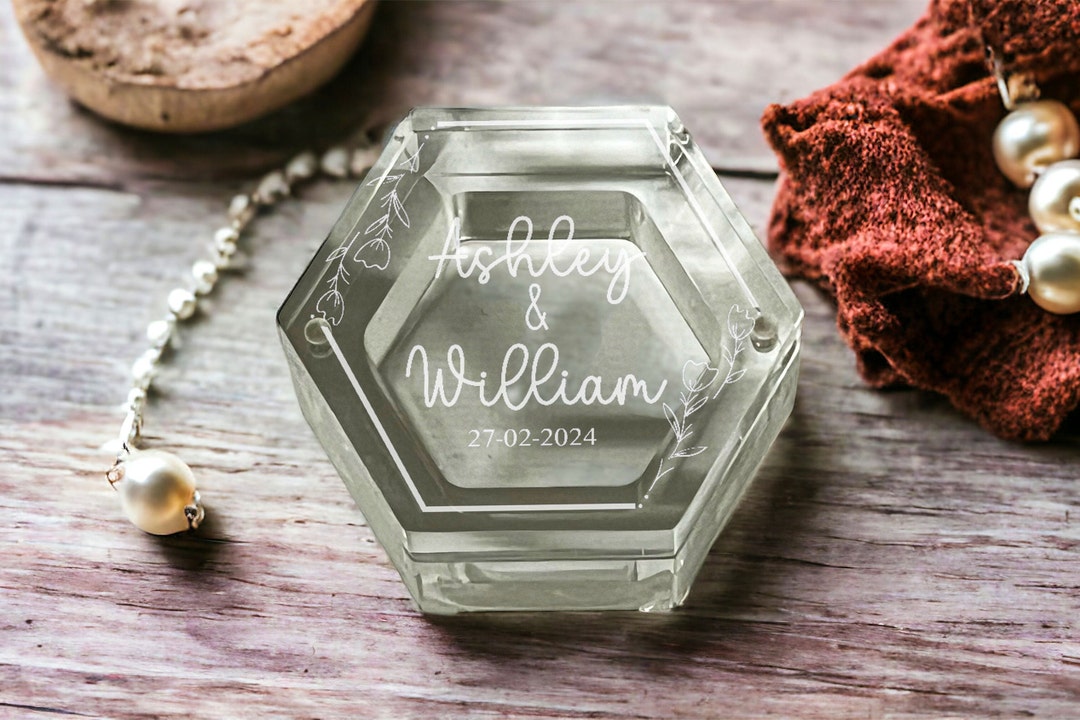 Wedding Ring Box for Ceremony, Proposal Ring Box, Acrylic Personalized ...