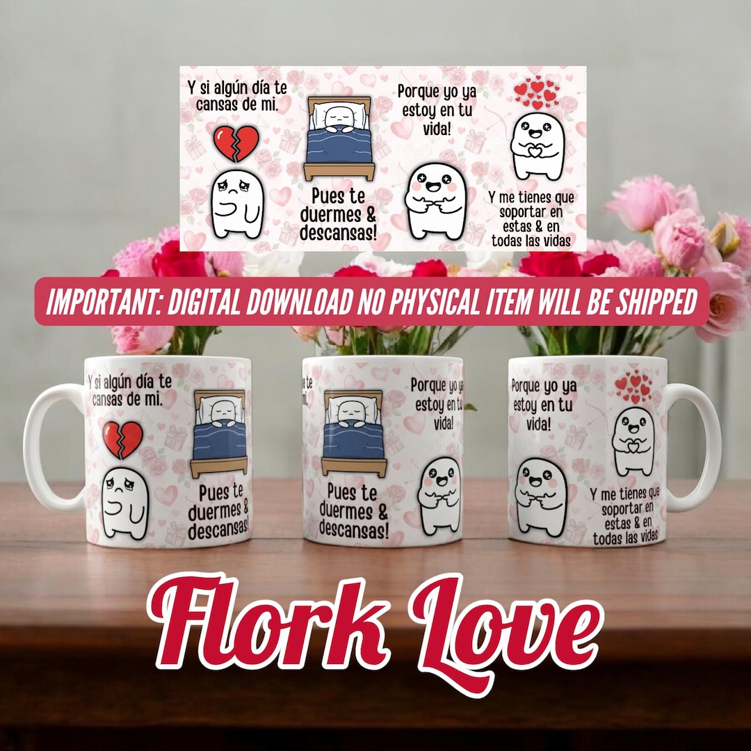 Funny Flork Love Mug Wrap 11oz | Spanish Couple Quote Design ...