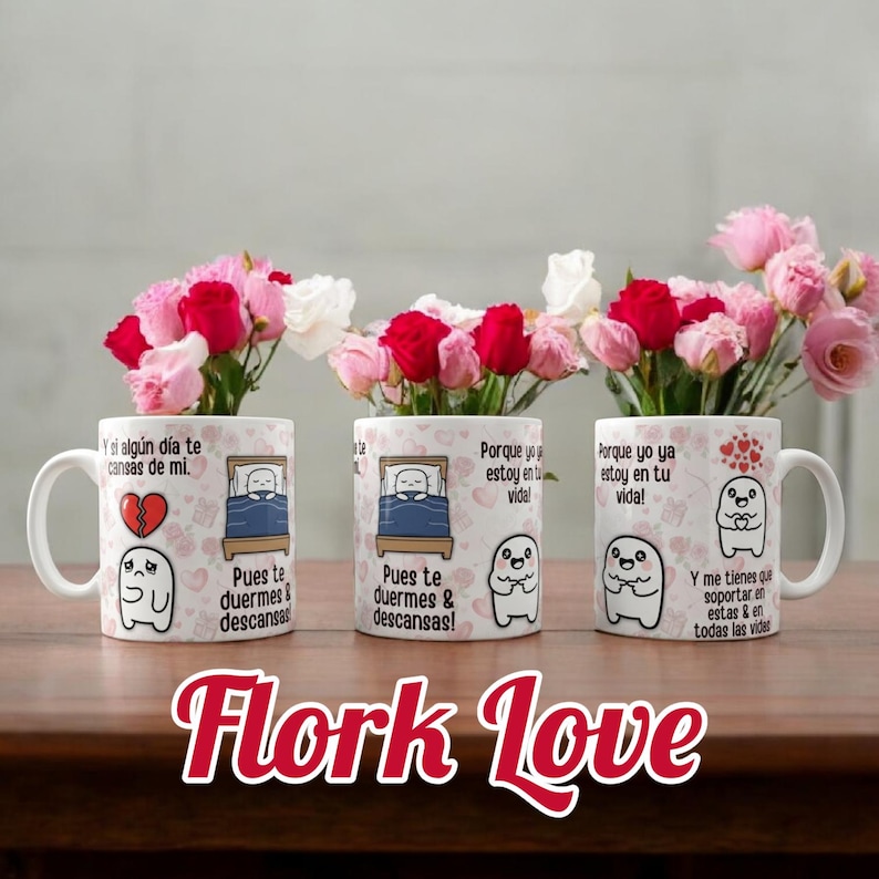 Funny Flork Love Mug Wrap 11oz | Spanish Couple Quote Design ...