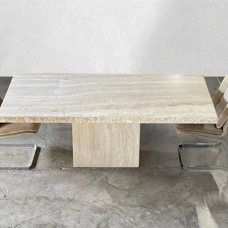 Travertine Dining Table - Etsy