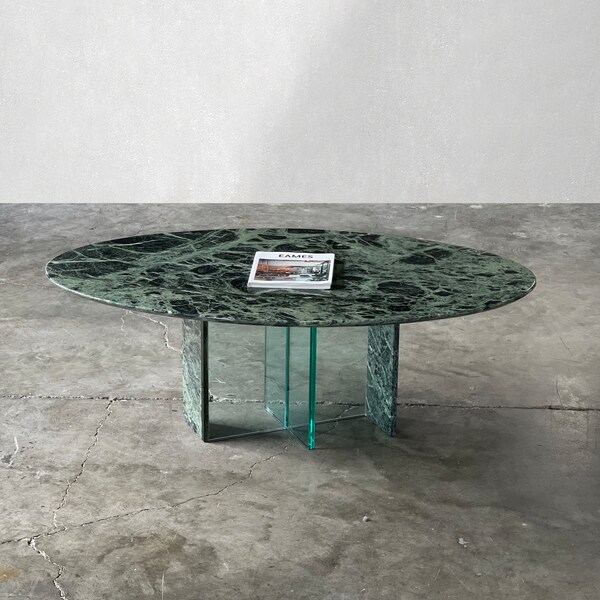 Stone and Glass Coffee Table - Etsy