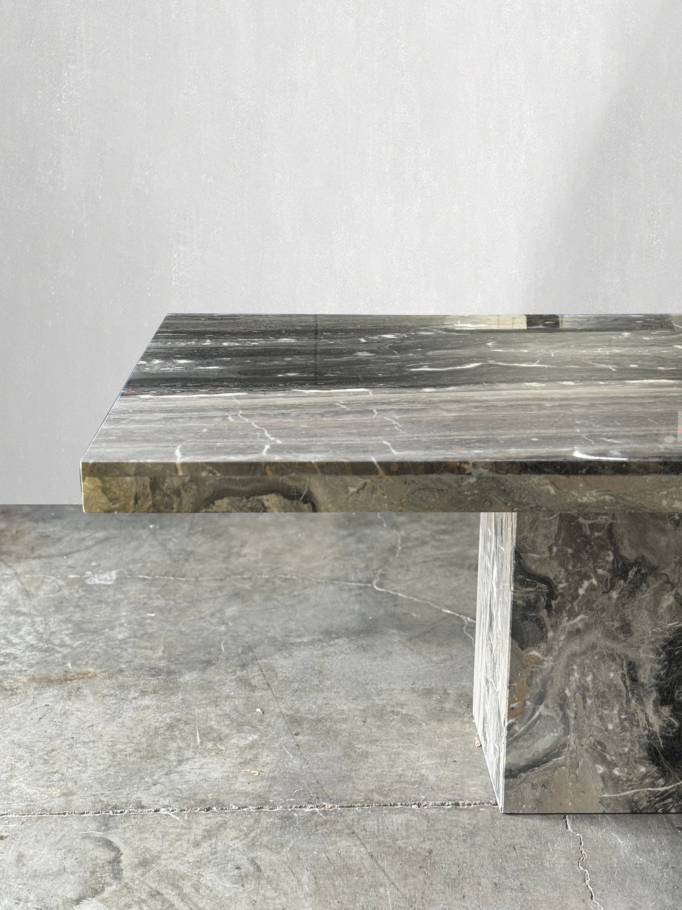 Vintage Grey Marble Dining Table - Etsy