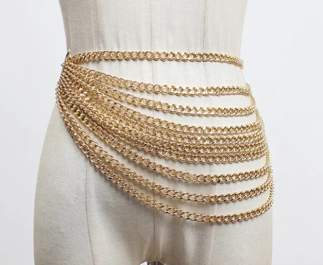 Adjustable Metal Chain Irregular Long Belt - Etsy