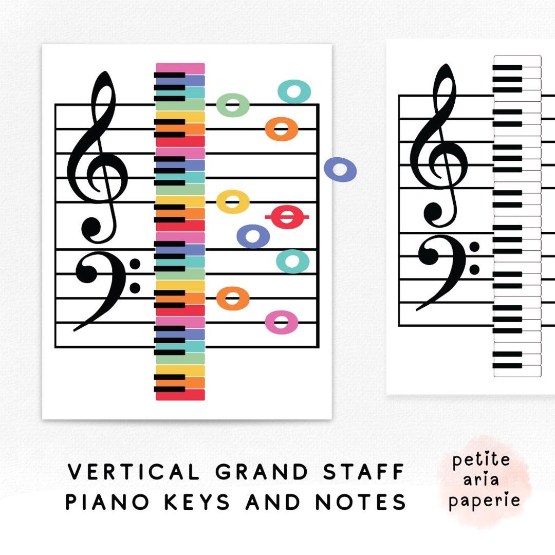 Grand Staff Vertical Piano Note Identification Printable Game Piano ...