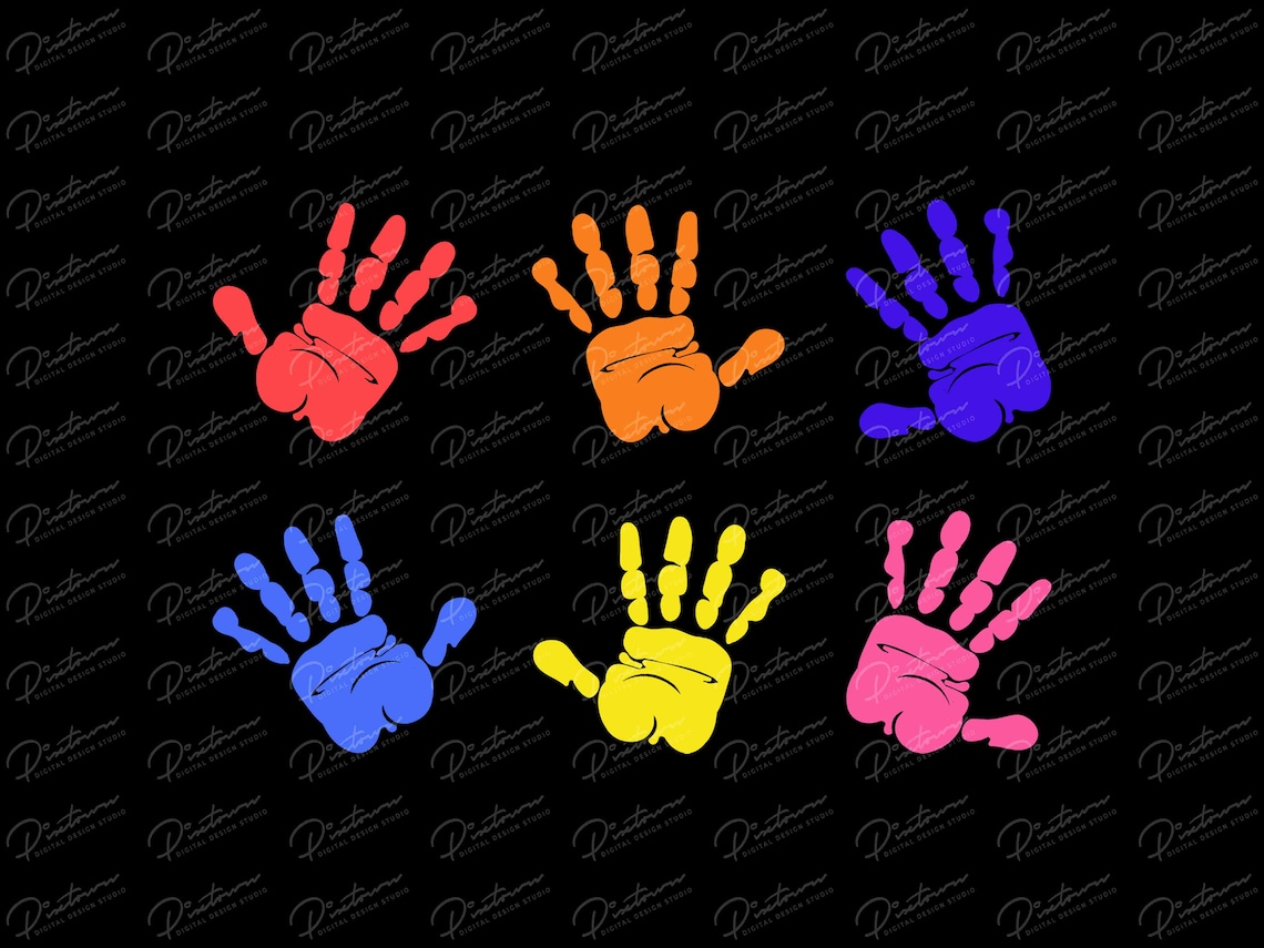 Autism Handprints Digital Design Download - Etsy