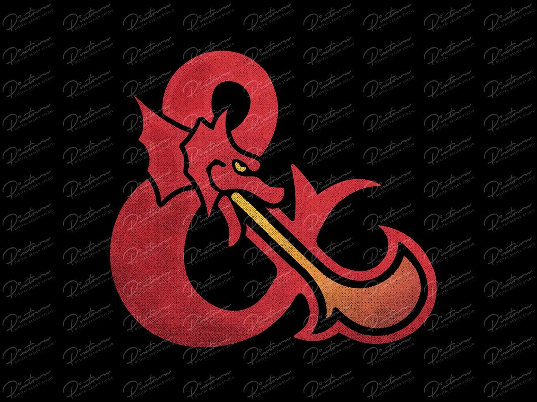 Dungeons & Dragons Red Dragon Halftone Digital Design Download - Etsy