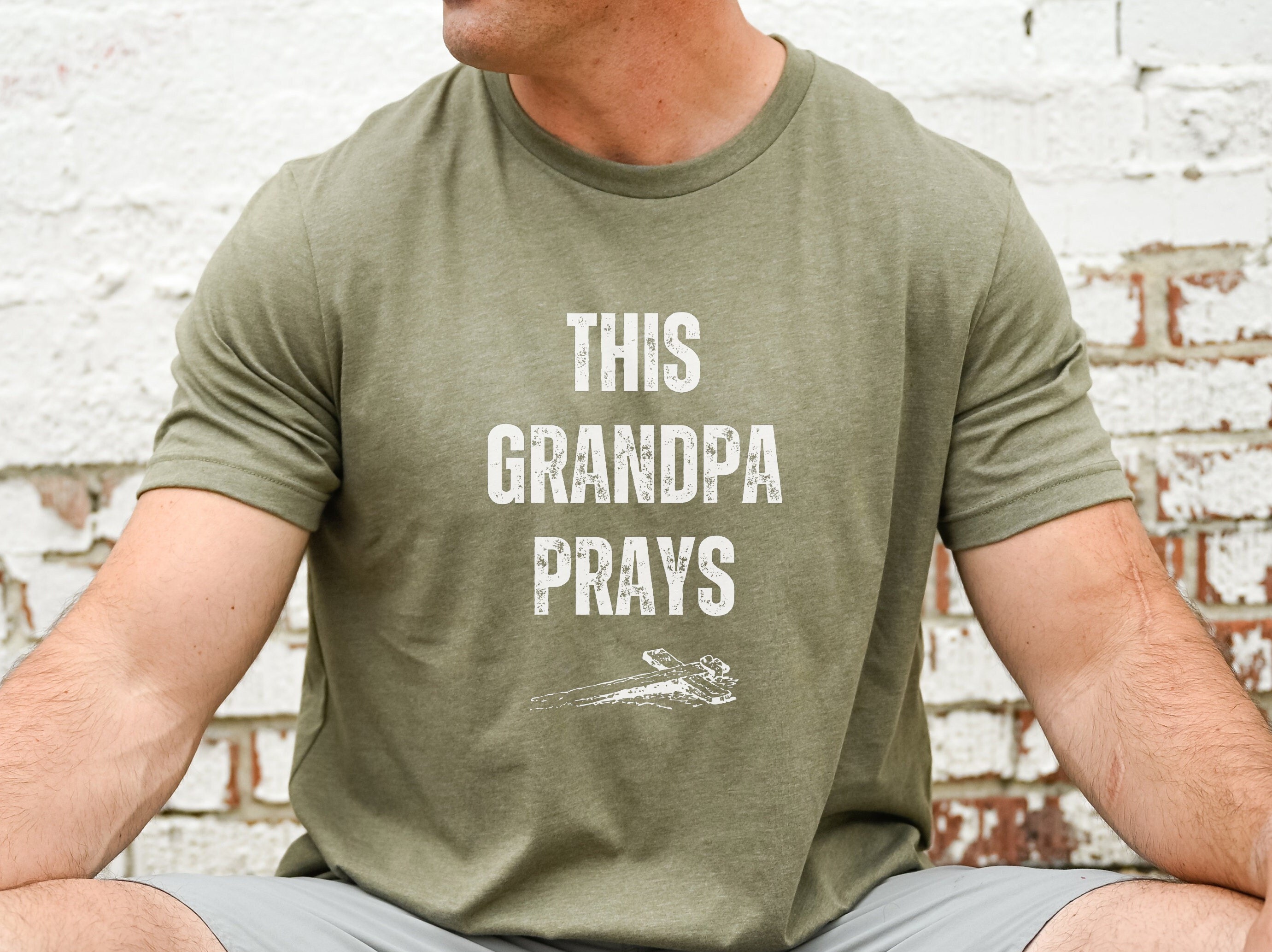 Christian Grandpa T-shirt Gifts Men's Prayer Warrior - Etsy