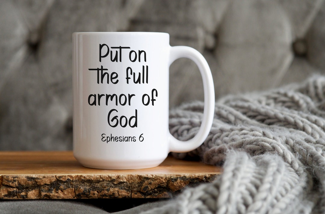Christian Bible Verse Armor of God 15oz White Ceramic Mug Gifts, Faith ...