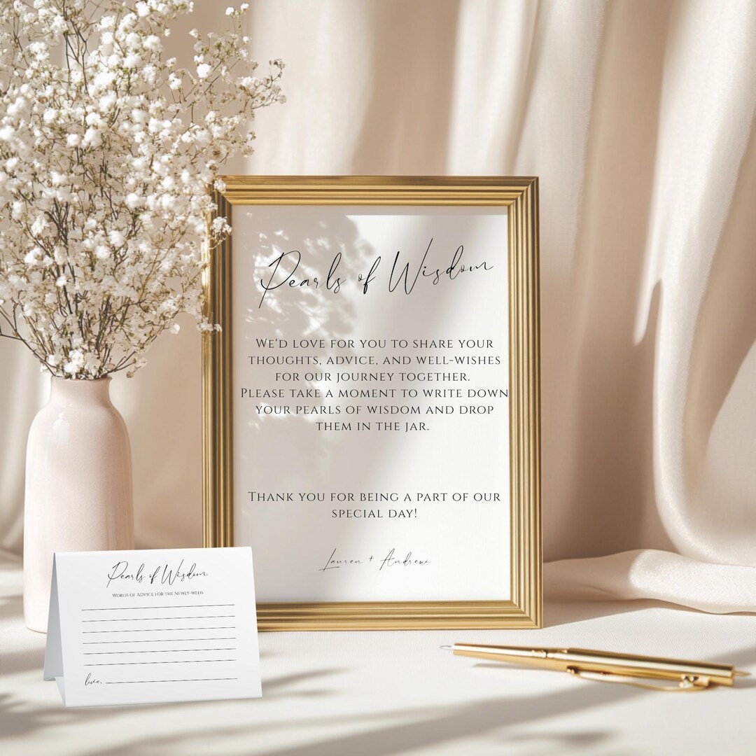 Pearls of Wisdom Bridal Shower, Words of Wisdom and Well Wishes for ...