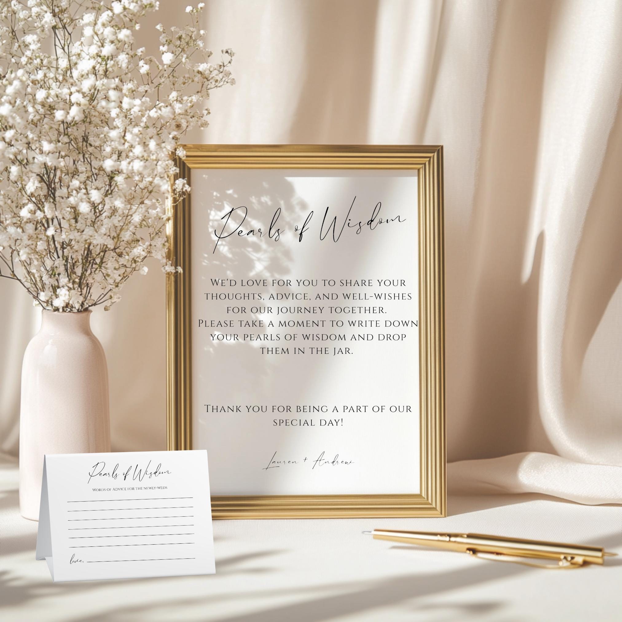 Pearls of Wisdom Bridal Shower, Words of Wisdom and Well Wishes for ...