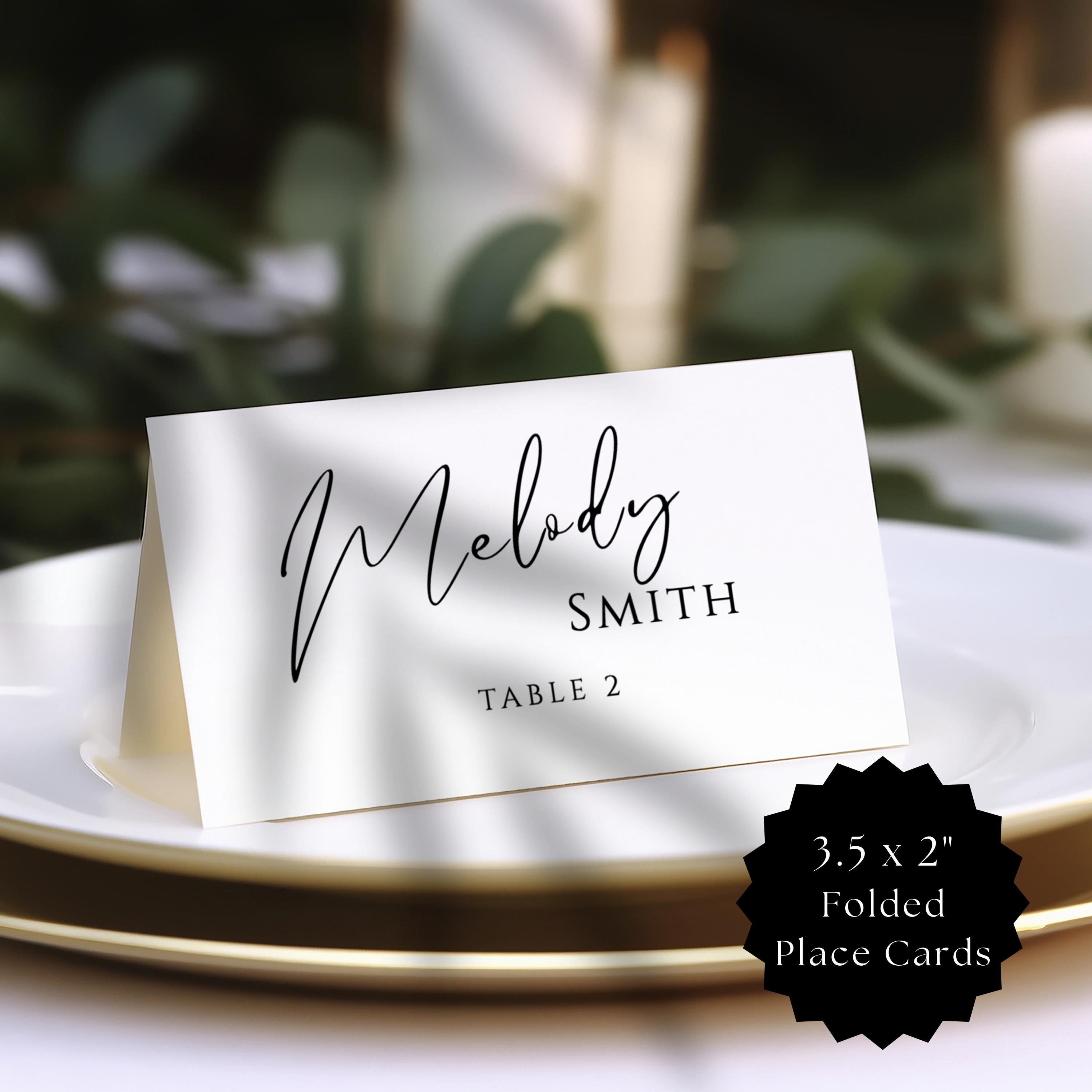 Folded Name Cards, Place-holder for Reception, Wedding Table Names ...