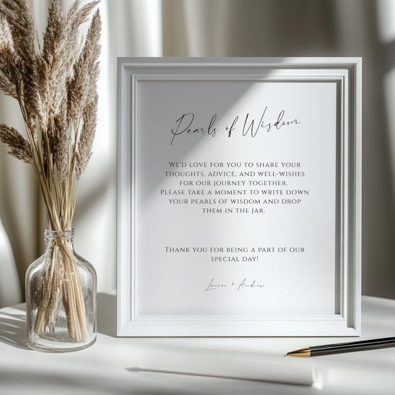 Pearls of Wisdom Bridal Shower, Words of Wisdom and Well Wishes for ...