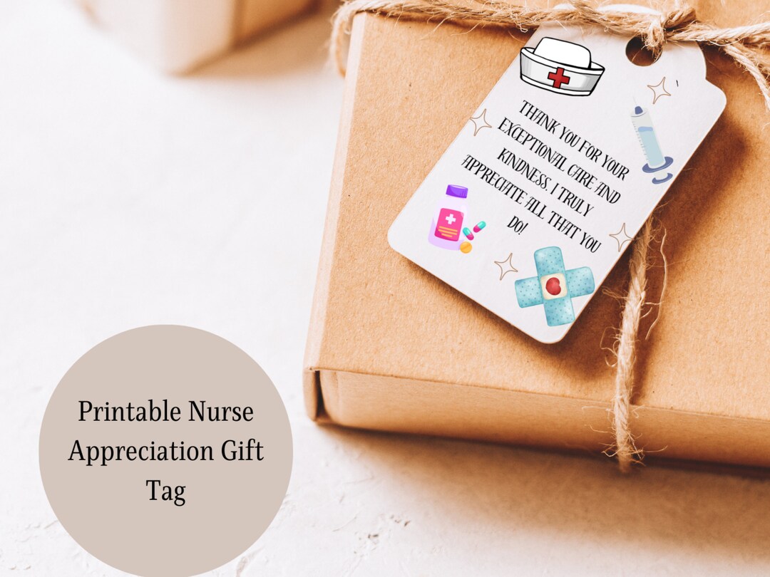 Nurse Appreciation Gift Tag, Nurse Week Gift Tag, Printable Gift Tags ...