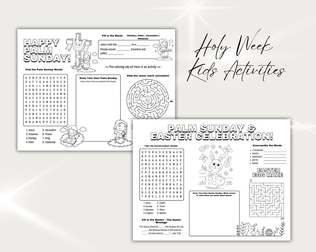 Buy Holy Week Kids Activity Printable, Palm and Easter Sunday ...