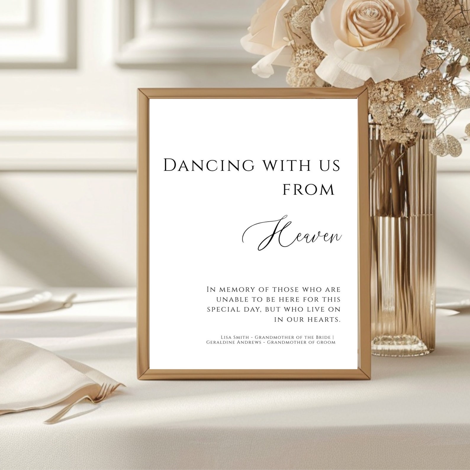 Wedding Memory Table Sign Template | Dancing With Us in Heaven (instant ...