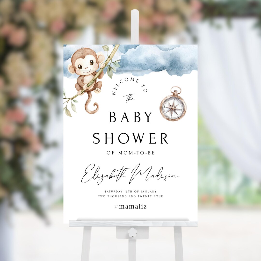 Little Adventurer Baby Shower Welcome Sign, 18x24 Inch Sign for Baby ...