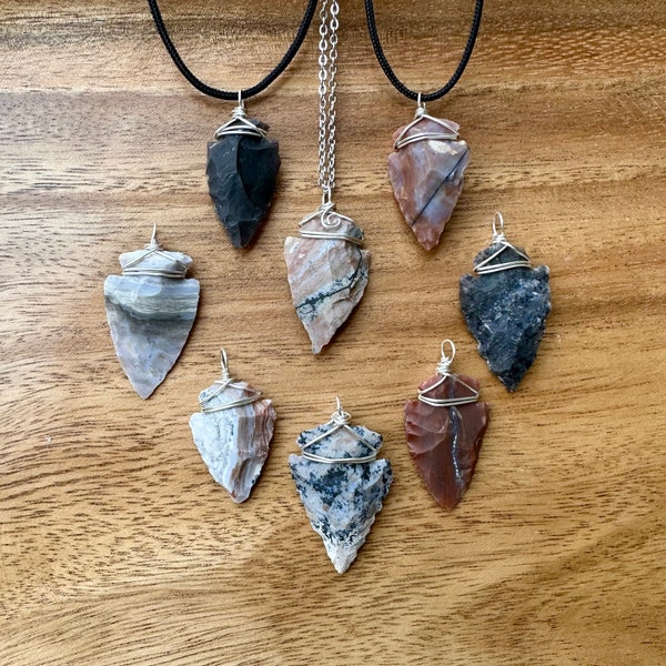 Stone Arrowhead Necklace - Etsy