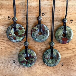 Dragon Blood 30mm Donut Pi Stone Pendant Adjustable Necklace - Etsy