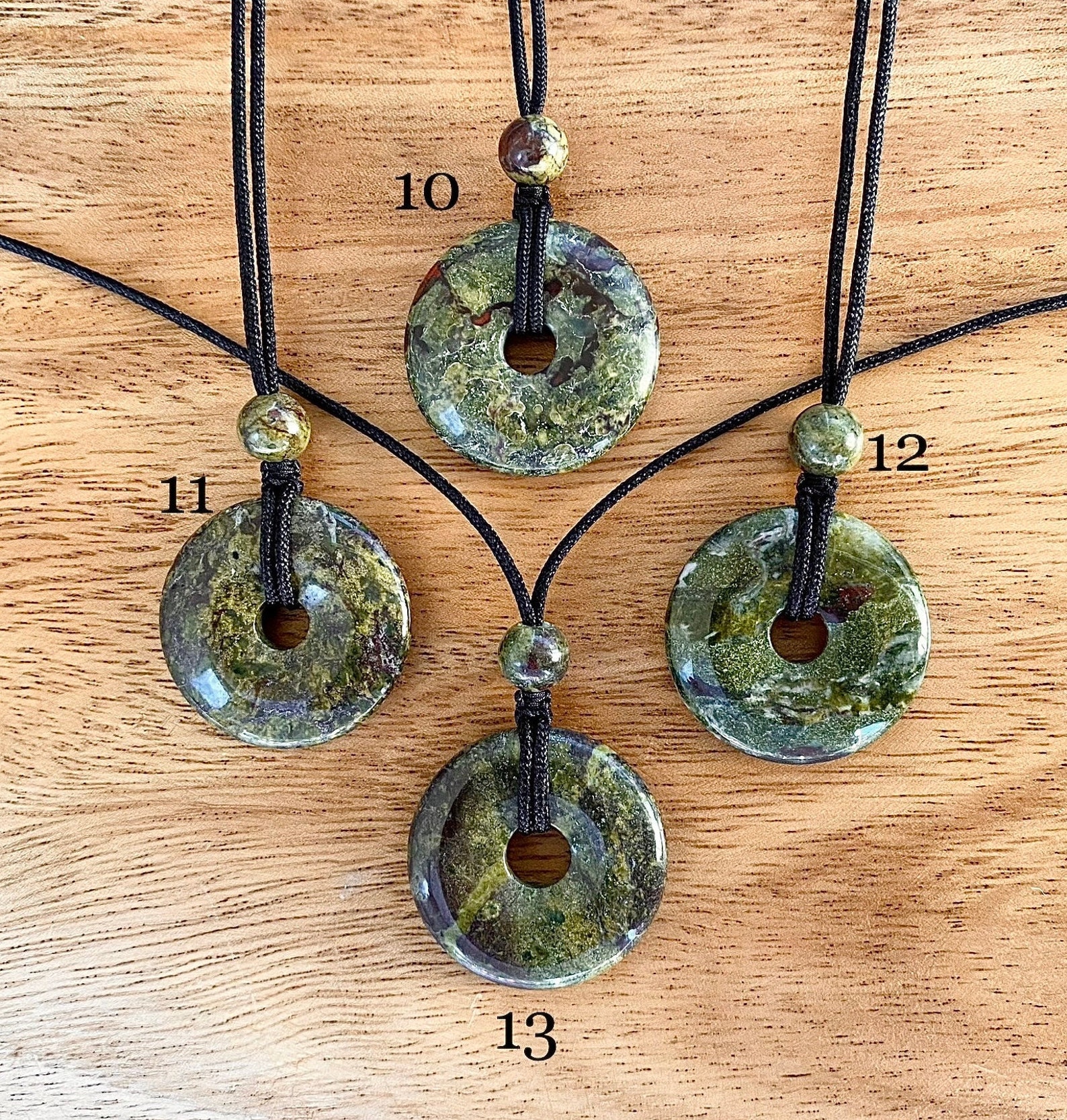 Dragon Blood 30mm Donut Pi Stone Pendant Adjustable Necklace - Etsy