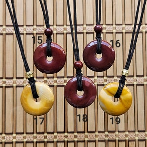 Mookaite 30mm Donut Pi Stone Pendant With Adjustable Necklace - Etsy