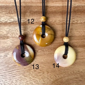Mookaite 30mm Donut Pi Stone Pendant With Adjustable Necklace - Etsy