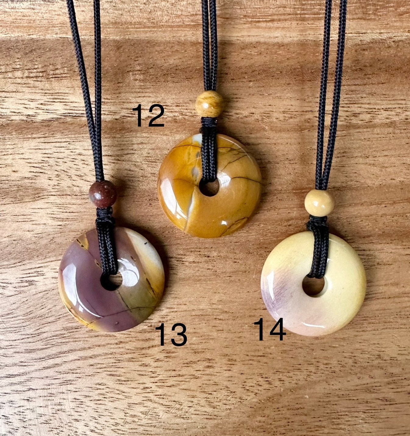 Mookaite 30mm Donut Pi Stone Pendant With Adjustable Necklace - Etsy