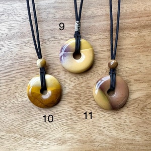 Mookaite 30mm Donut Pi Stone Pendant With Adjustable Necklace - Etsy