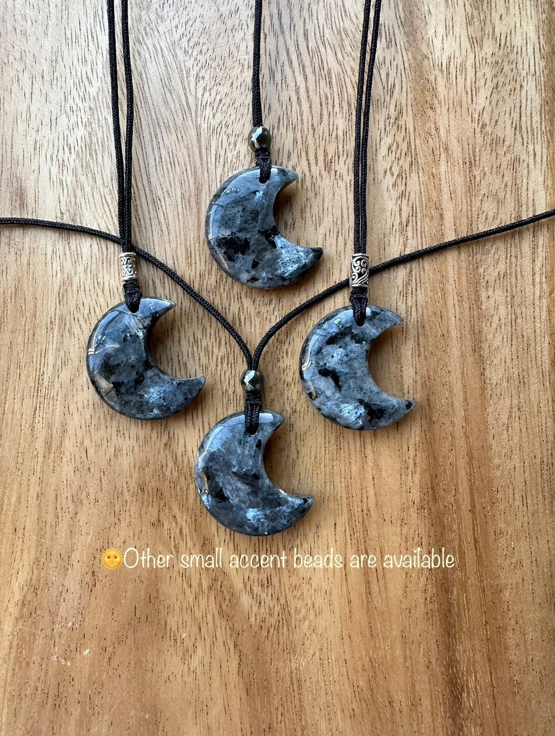 Norwegian Black Labradorite, Larvikite 30mm Crescent Moon Crystal ...