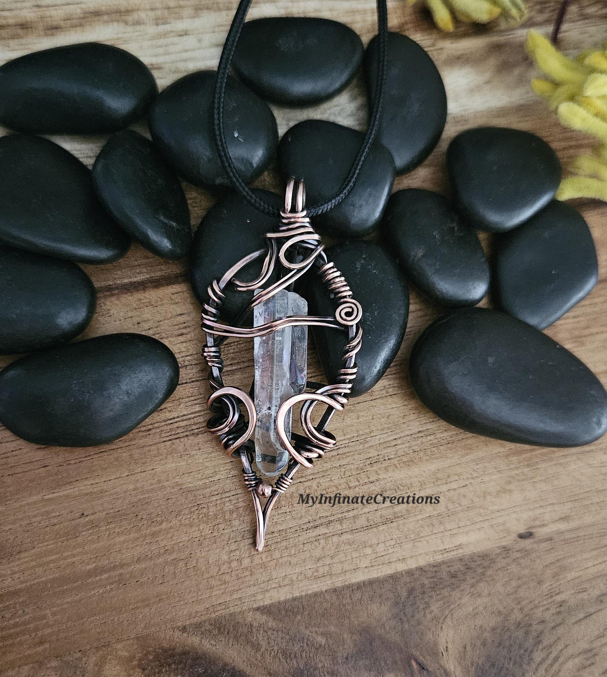 Clear Quartz, Double Terminated Point Crystal, Wire-wrapped Crystal ...