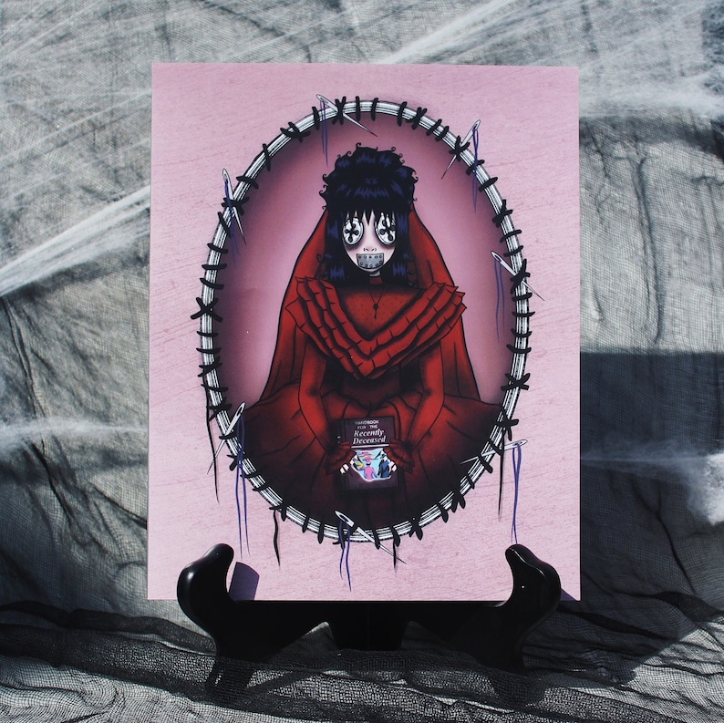 Lydia Deetz Button Eyes Art Print // Halloween Decor Beetlejuice ...