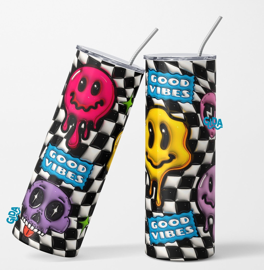 Dripping Happy Faces Puffy 20oz Straight Png 3d Digital Download ...