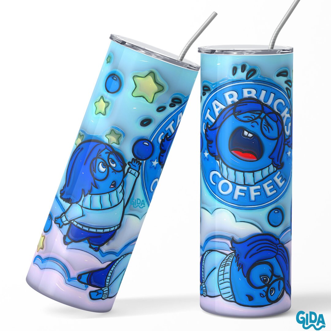 Inside Out Sadness / Sadness Png 20oz Straight Tumbler 3D Inflated ...