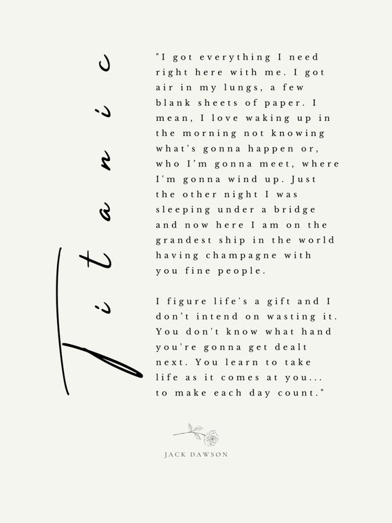 Jack Dawson Titanic Quotes