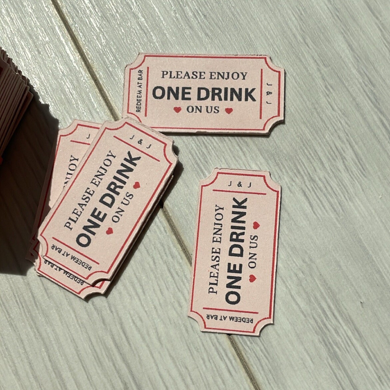 Personalized Non Digital Drink Tickets for Wedding, Drink Vouchers ...