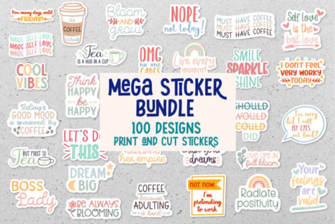 Sticker Bundle, Be Positive, Sticker Pack, Anime Sticker Pack, Custom ...