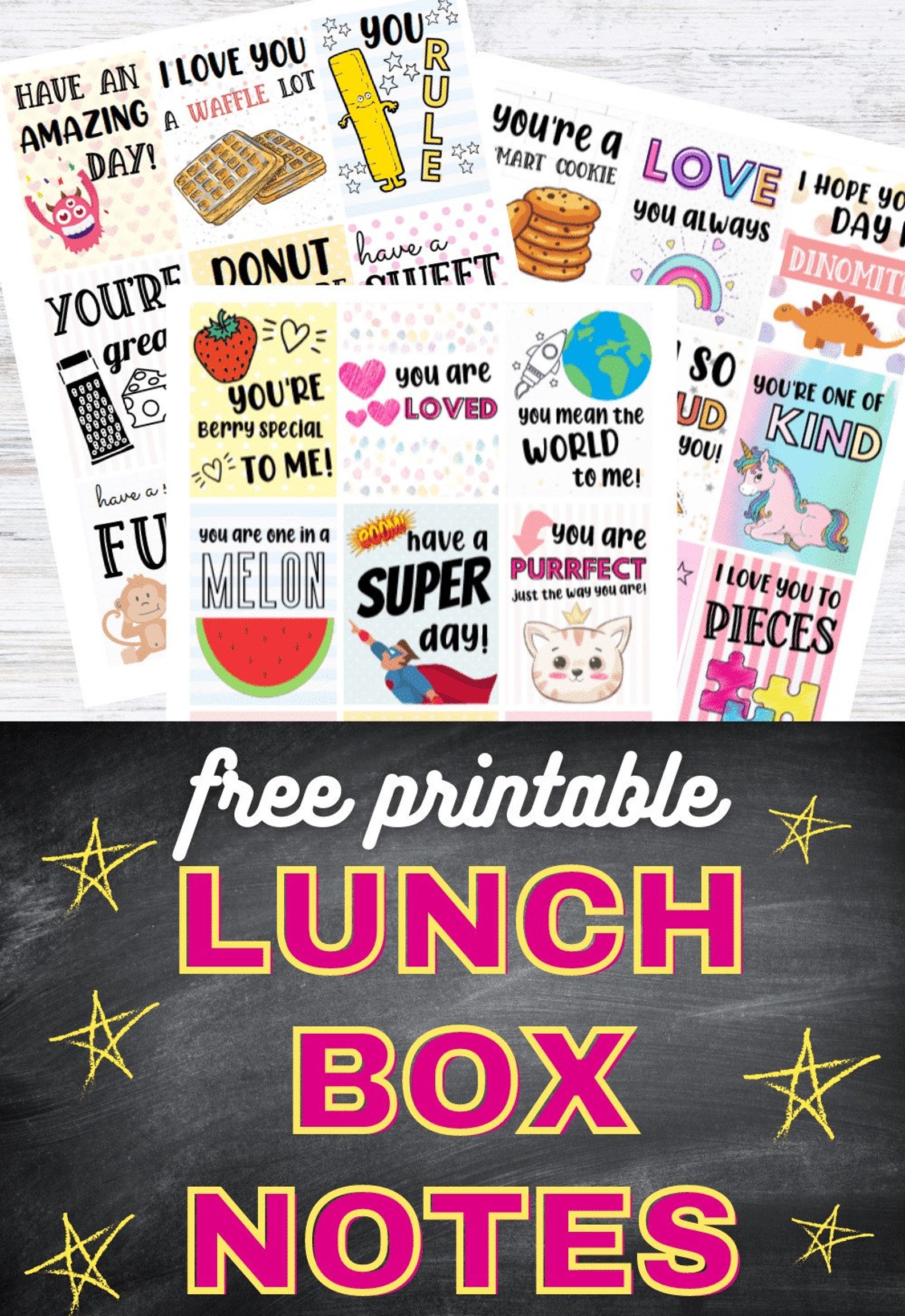 Printable Lunch Box Notes, Lunch Box Cards for Kids, Printable Kindness ...