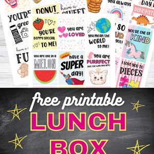 Printable Lunch Box Notes, Lunch Box Cards for Kids, Printable Kindness ...