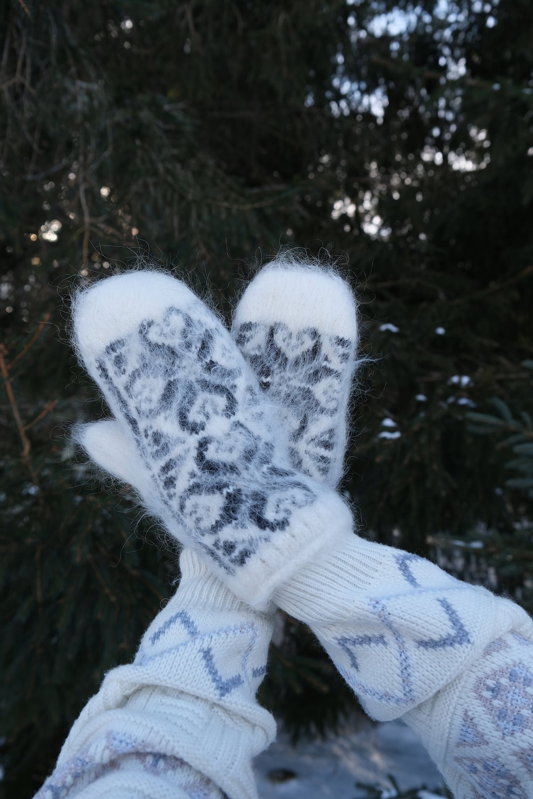 Goat Down Mittens, for Women/men, 100% Handmade, Soft, Eco-responsible ...