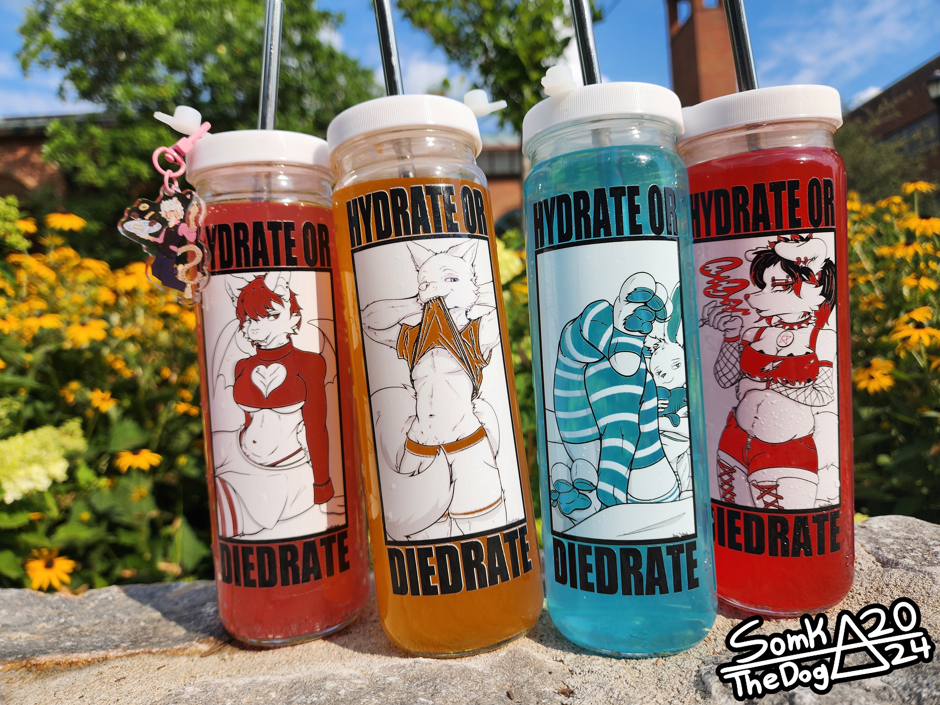 Furry Thirst Trap "hydrate or Diedrate" Clear Glass Water Bottles 20z - Etsy
