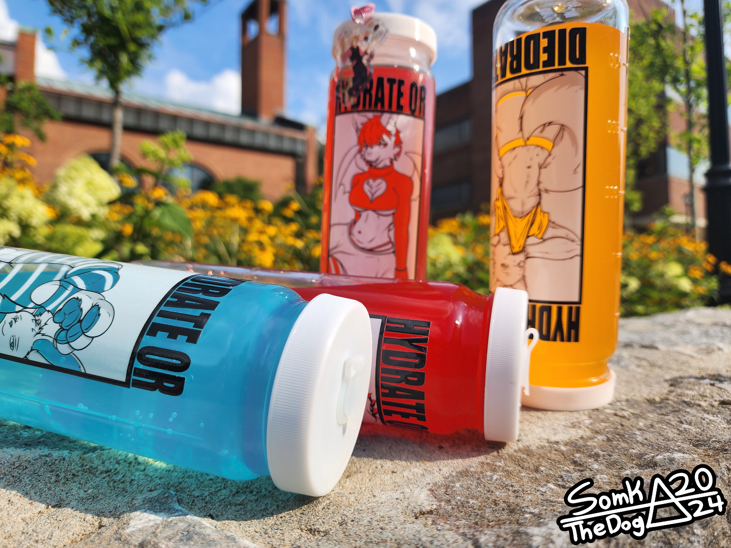 Furry Thirst Trap "hydrate or Diedrate" Clear Glass Water Bottles 20z ...