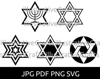 Star of David Digital SVG PNG JPG Pdf Judaism Jewish | Etsy