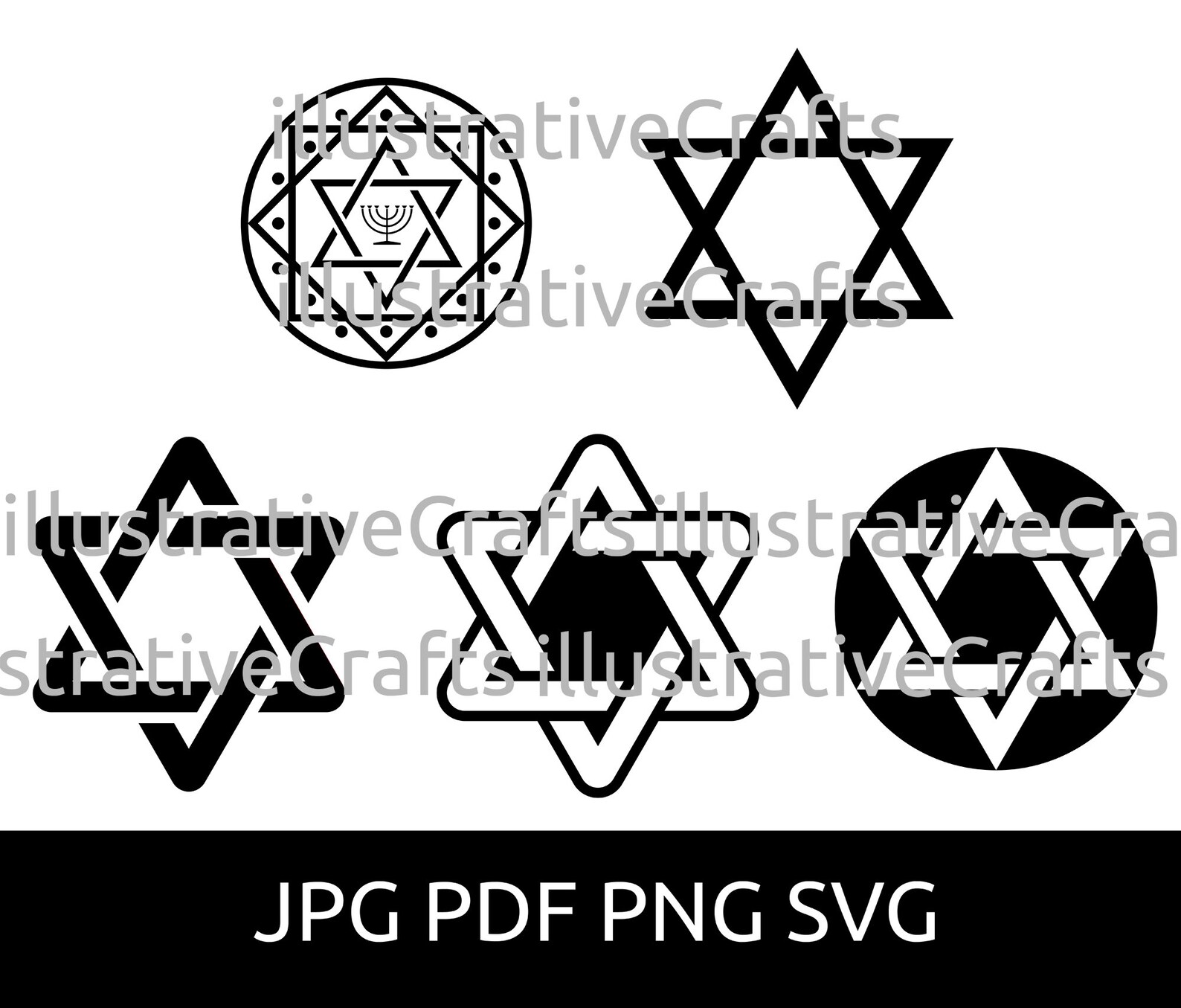 Star of David, Digital SVG PNG JPG Pdf, Judaism, Jewish, Torah, Hebrew ...