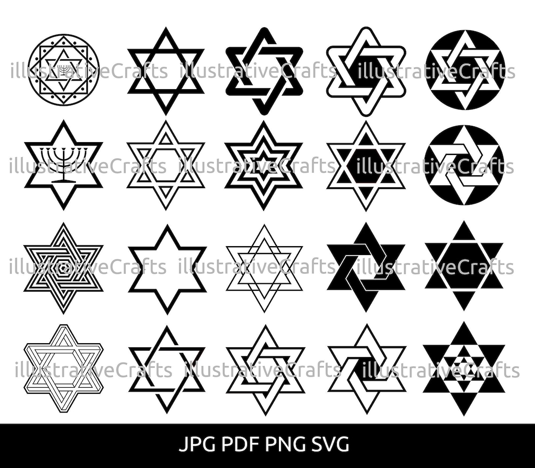 Star of David Digital SVG PNG JPG, Judaism, Jewish, Torah, Hebrew ...