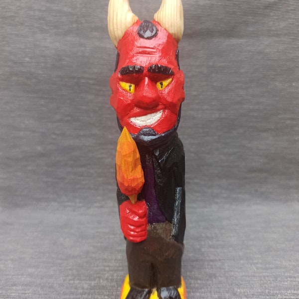 Wood Devil Figurine - Etsy