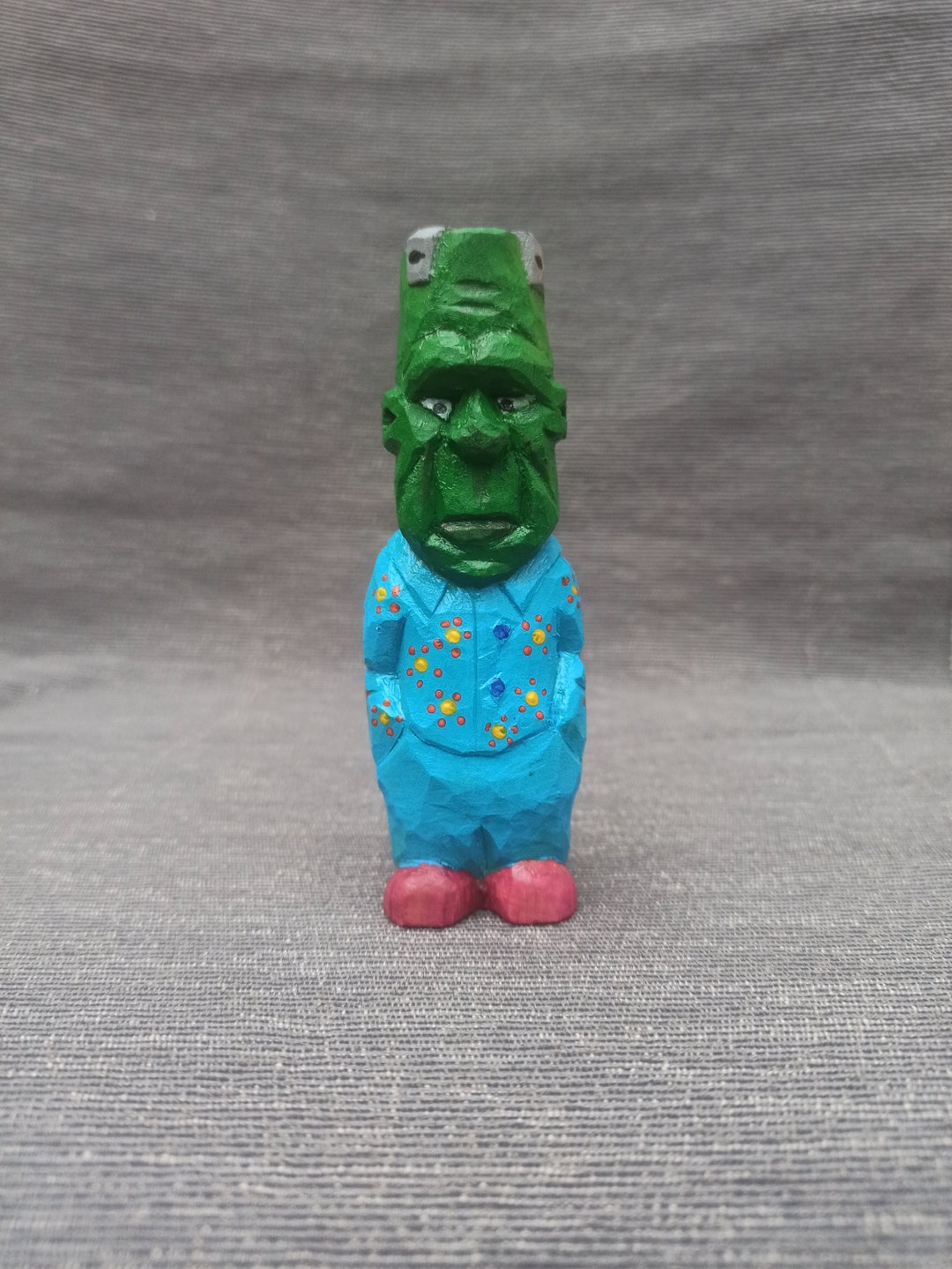Frankenstein Wood Carving Handmade Hand Carved Ornament - Etsy