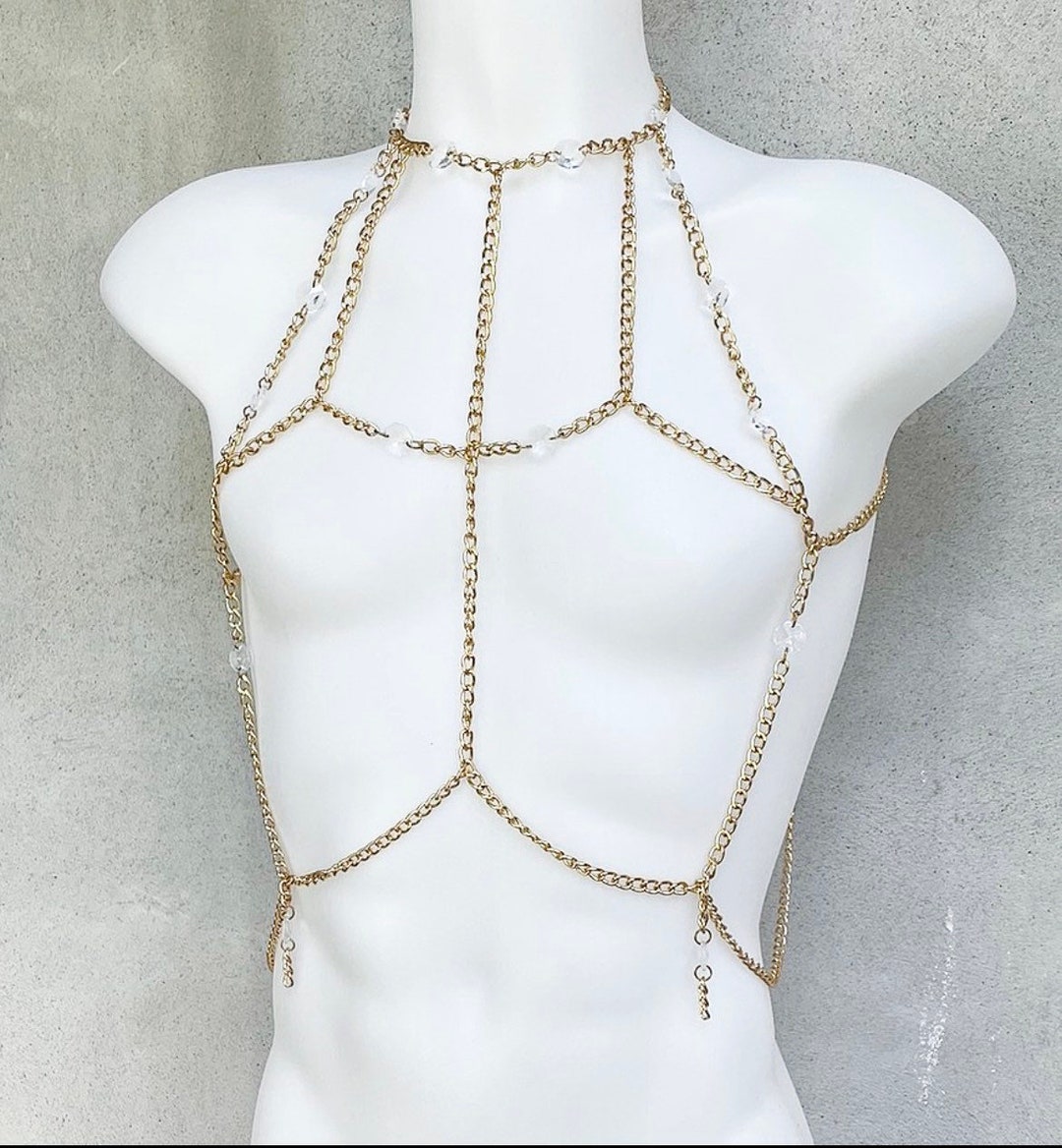 Mens Gemstone Choker. Body Chain Harness - Etsy