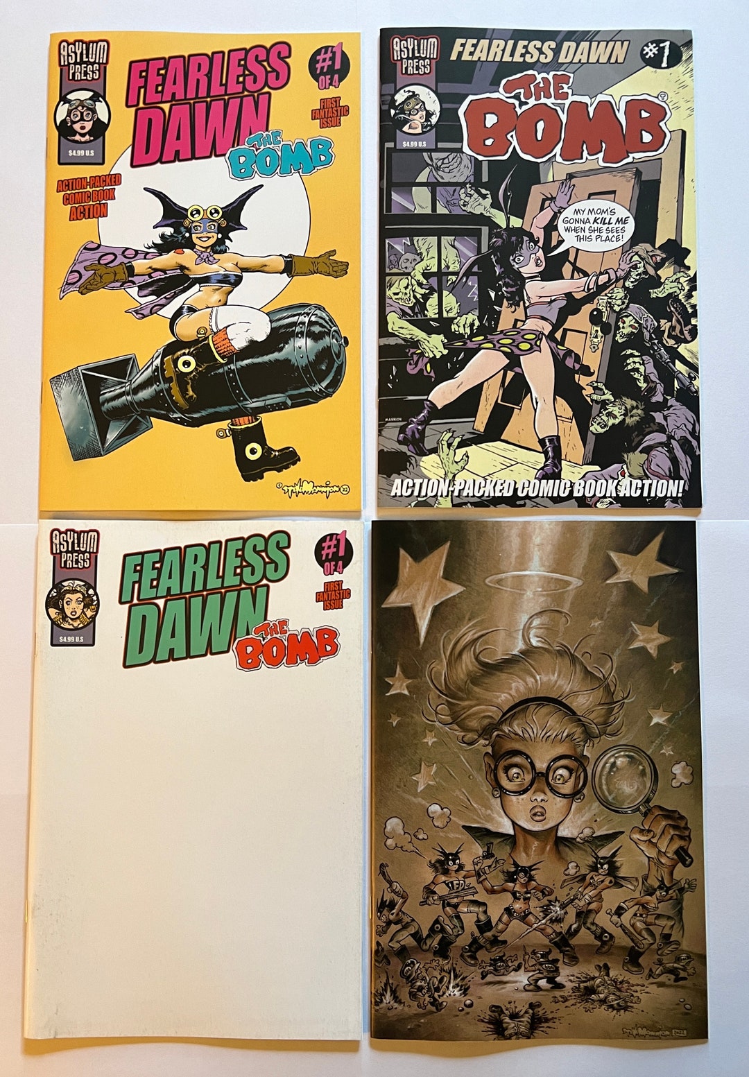 Fearless Dawn: the Bomb #1 A-D Lot Asylum Press 2023 Nm-steve Mannion ...