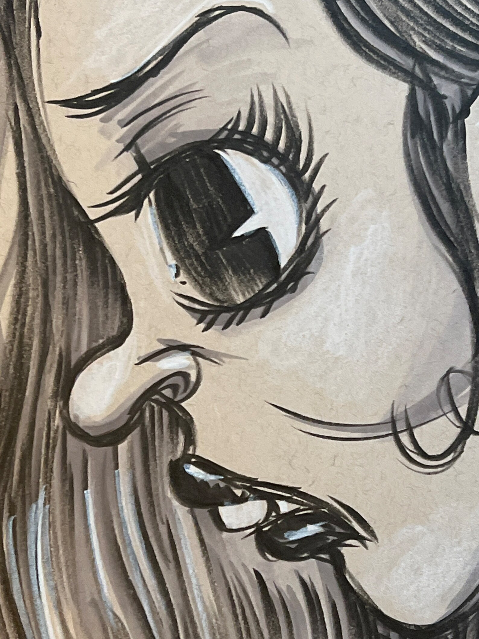 Goth Vampire Girl Pen and Ink Drawing, Horror Art - Etsy